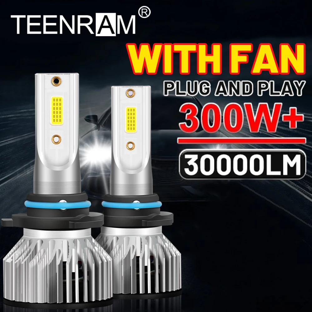 300W-Turbo-LED-Lights-30000LM-CSP-Chips-Auto-Head-Lamps-6000K-H1-H4-H7 ...