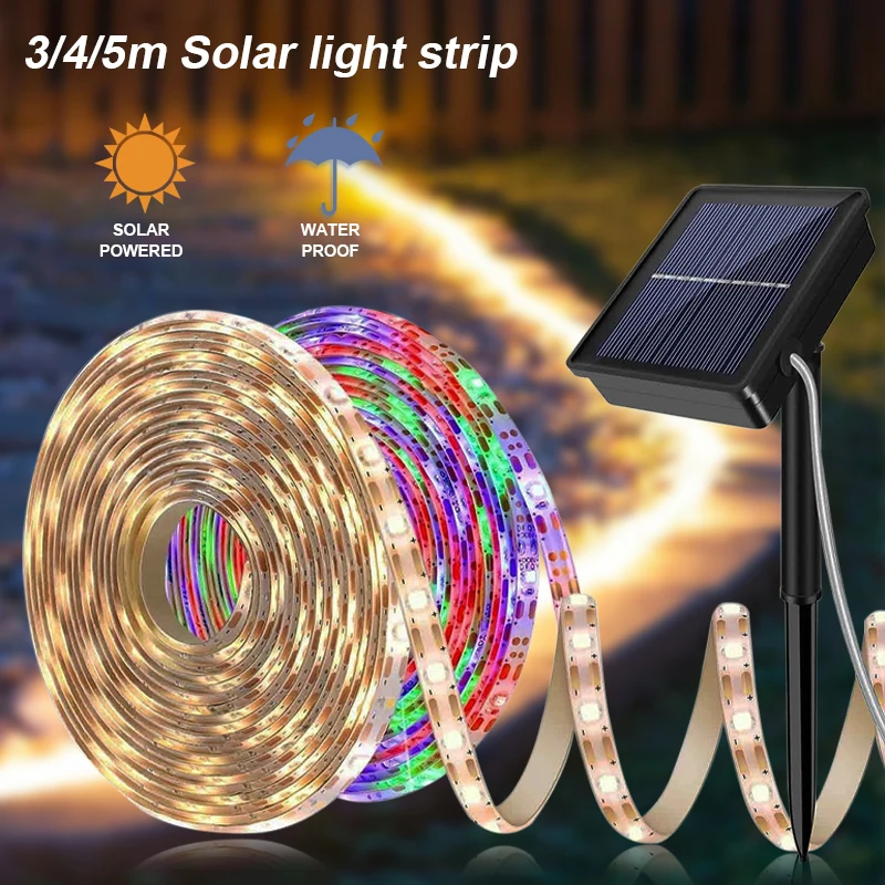 Outdoor-Solar-Led-Strip-Garden-Decoration-String-Lights-Solar-Flexible ...