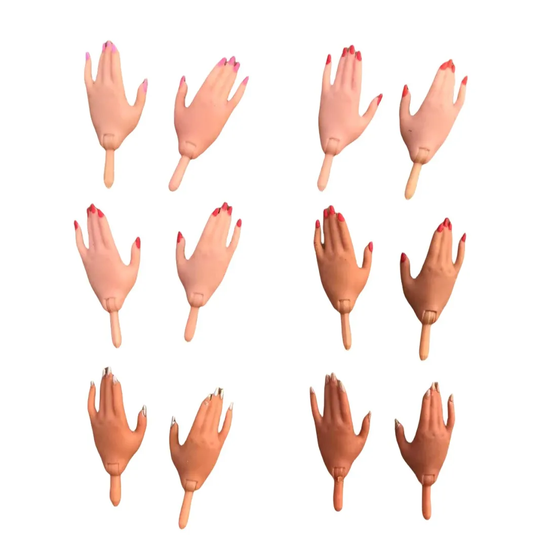 Big Fashion Sister 1/6 Doll Replacement Hands White Brown Black Skin ...