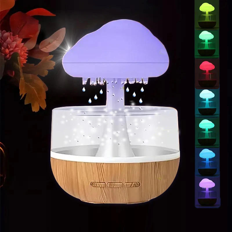 Rain-cloud-humidifier-rain-colorful-mushroom-cloud-raindrop-atmosphere ...