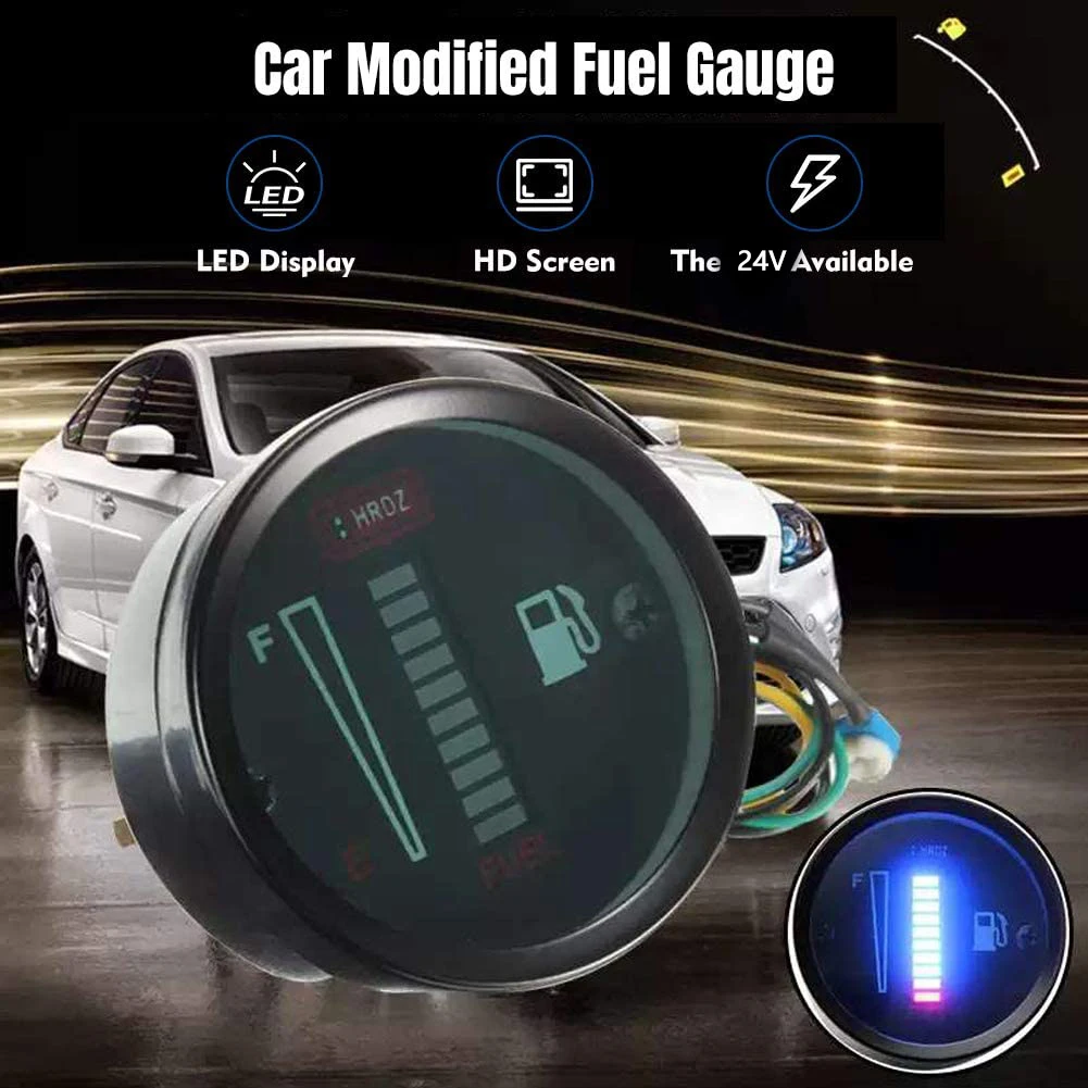 24V-2-Inch-52mm-Universal-Car-Motorcycle-Fuel-Level-Meter-Gauge-LED ...