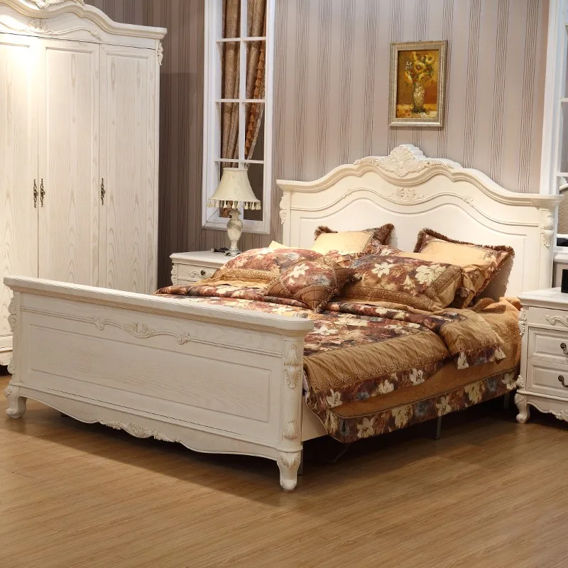 Wood-Waterproof-Double-Bed-Modern-Kawaii-High-End-Luxury-Twin-Queen ...