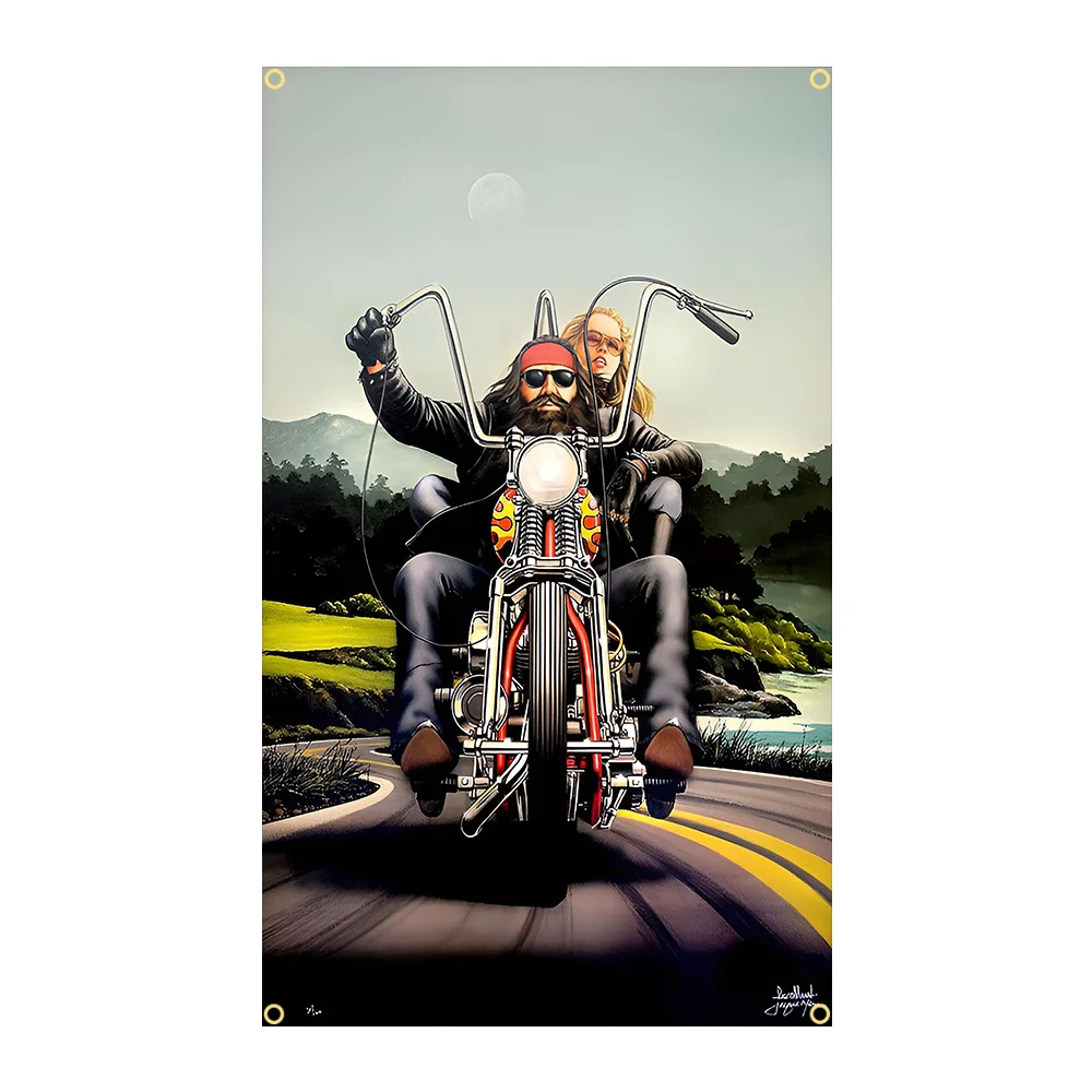 90x150cm Easy Rider Davids Vintage Big Red Motorcycle Flag Polyester ...