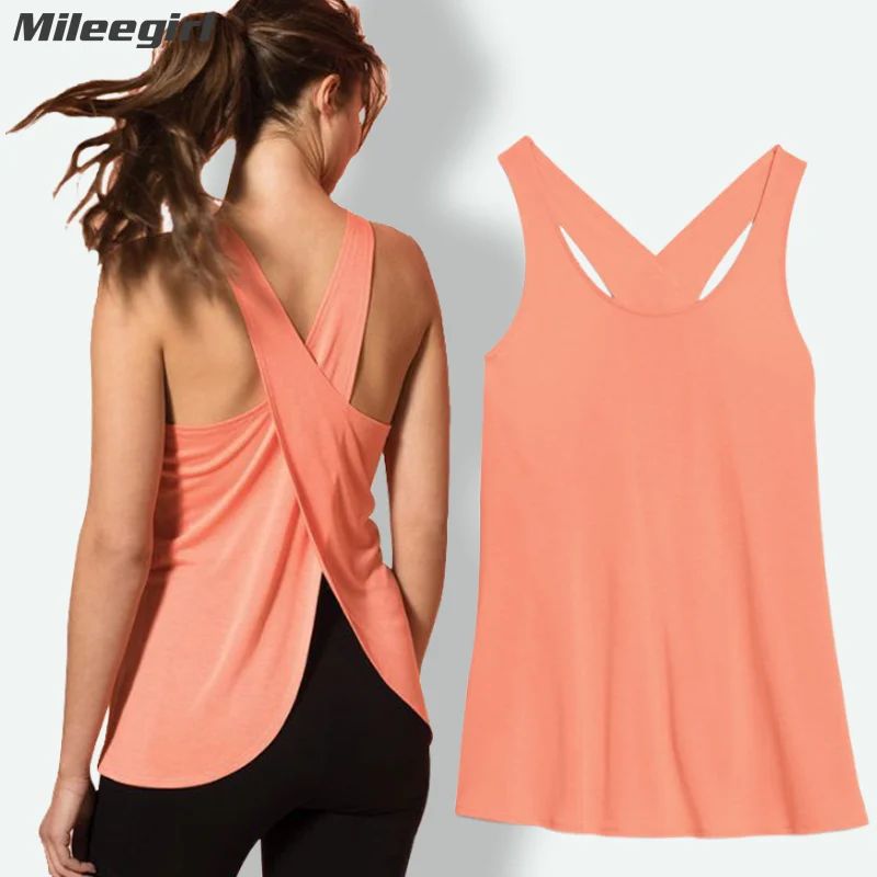 Mileegirl-Cross-Back-Gym-Top-Women-s-Fitness-Shirt-Sleeveless-Quick-Dry ...