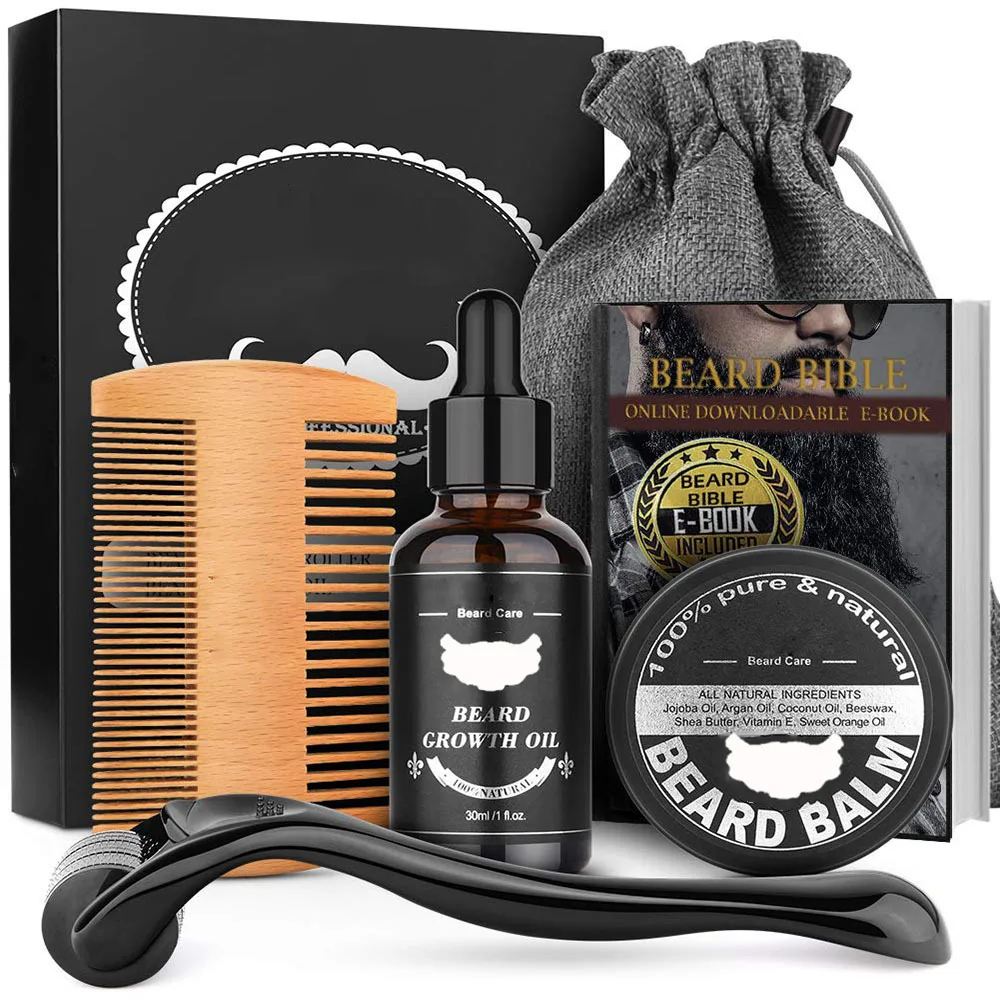 Kit-de-prepara-o-de-barba-para-homens-Presente-Rolo-de-microneedle-leo ...