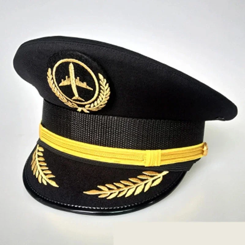 Unisex-Flight-Airline-Captain-Uniform-Eaves-Pilot-Hat-Civil-Aviation ...
