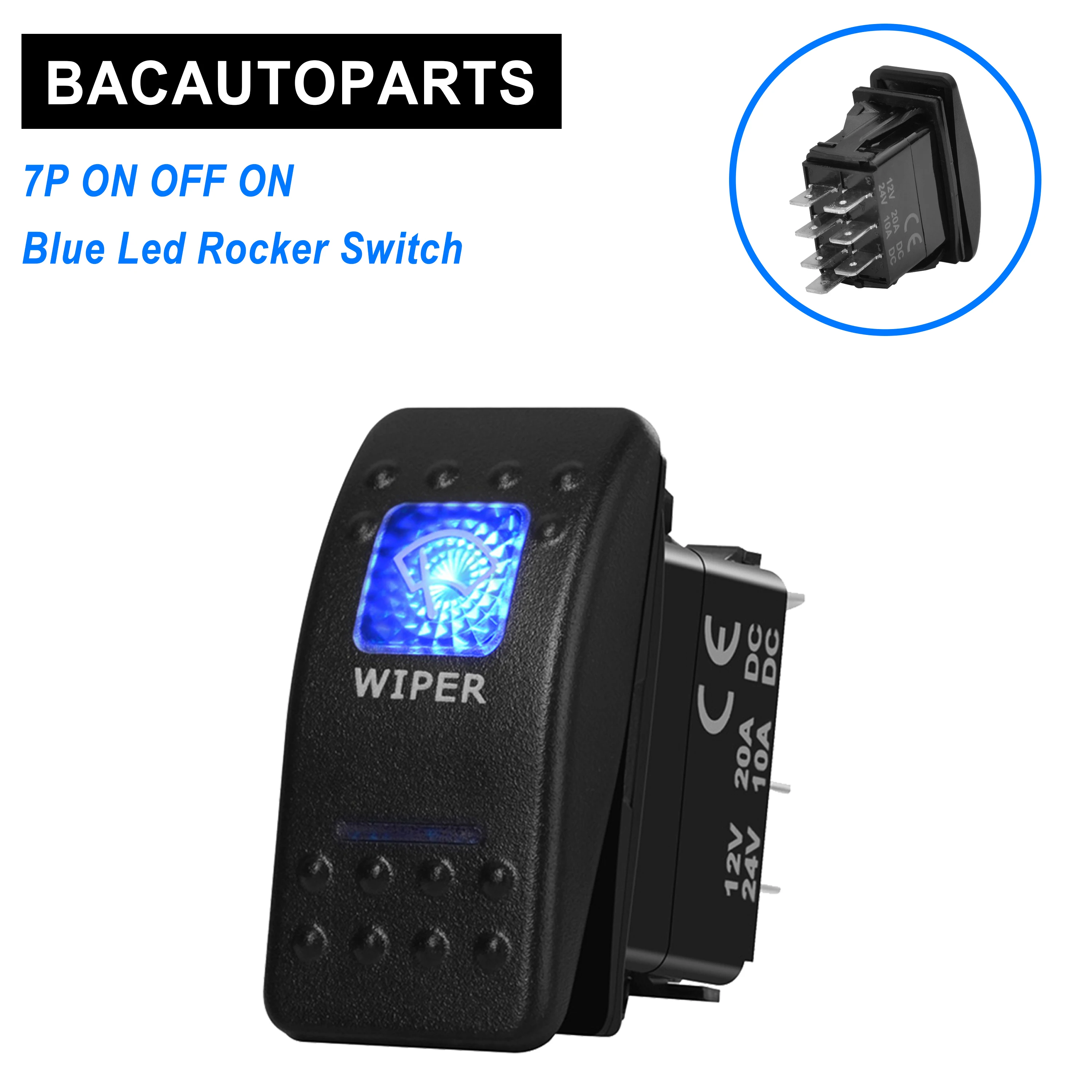 12v-24v-Blue-Led-Wiper-Rocker-Switch-DPDT-7P-ON-OFF-ON-For-Car-Marine ...