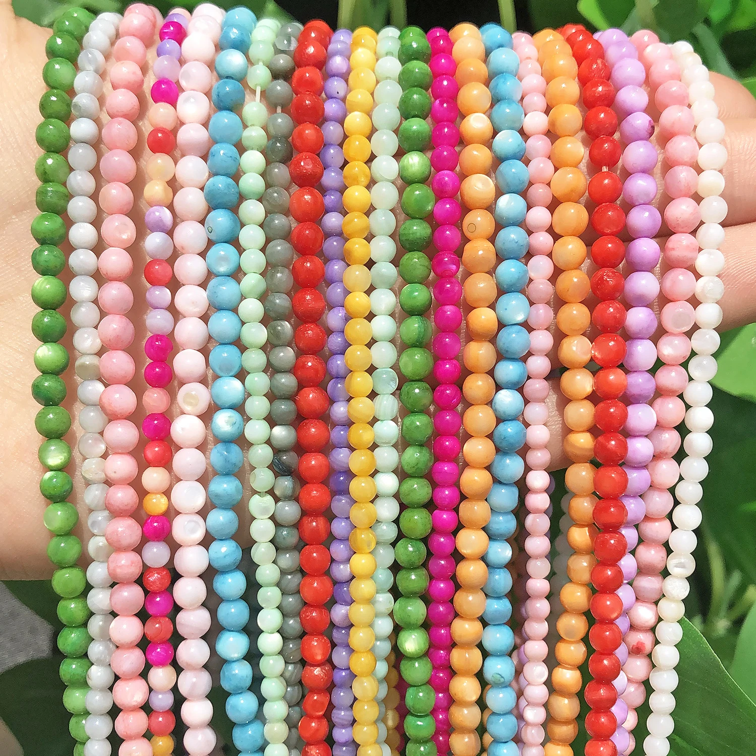 Colorful-Natural-Freshwater-Shell-Beads-Round-Small-Waist-Beads-Mother ...