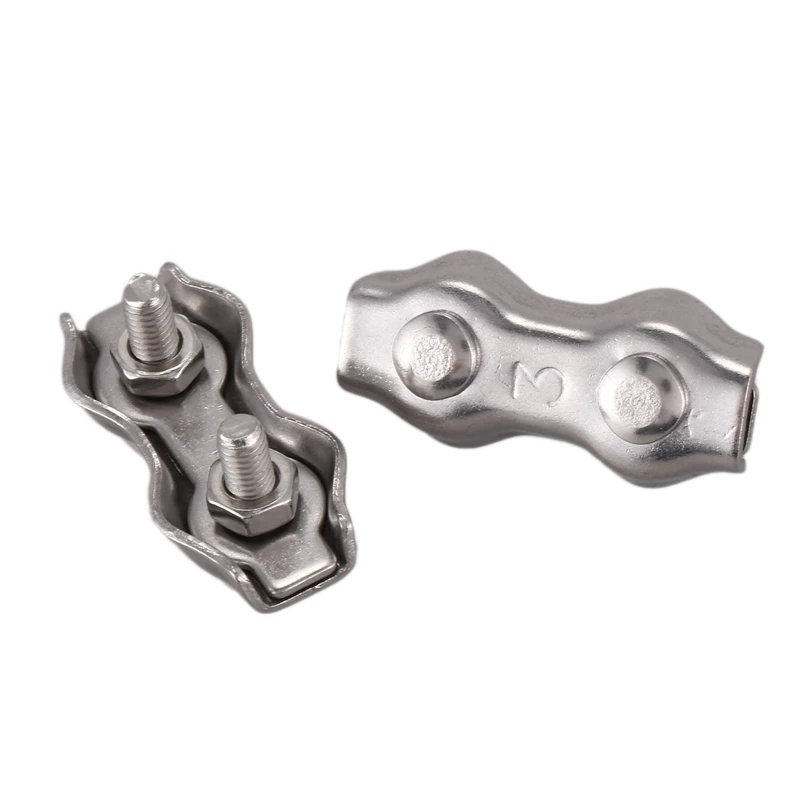 30-Pcs-3Mm-Duplex-Clips-Stainless-Steel-Wire-Cable-Rope-Grips-Clamps ...