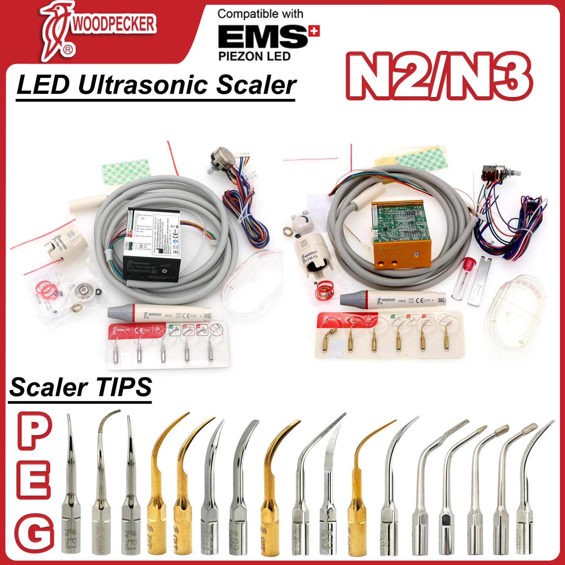 Generic Woodpecker Dental Ultrasonic Scaler Uds N2 N3 Led Handpiece ...