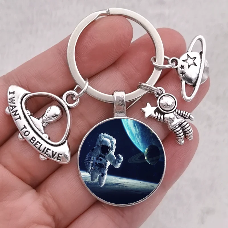 Astronaut keychain Outer Space Starry Galaxy keychain Solar System ...