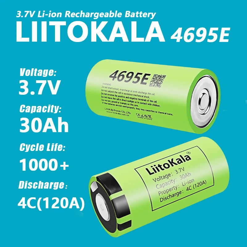 12-60pcs LiitoKala 4695E 3.7V 30Ah for EVE 46950 Lithium Ion Battery ...