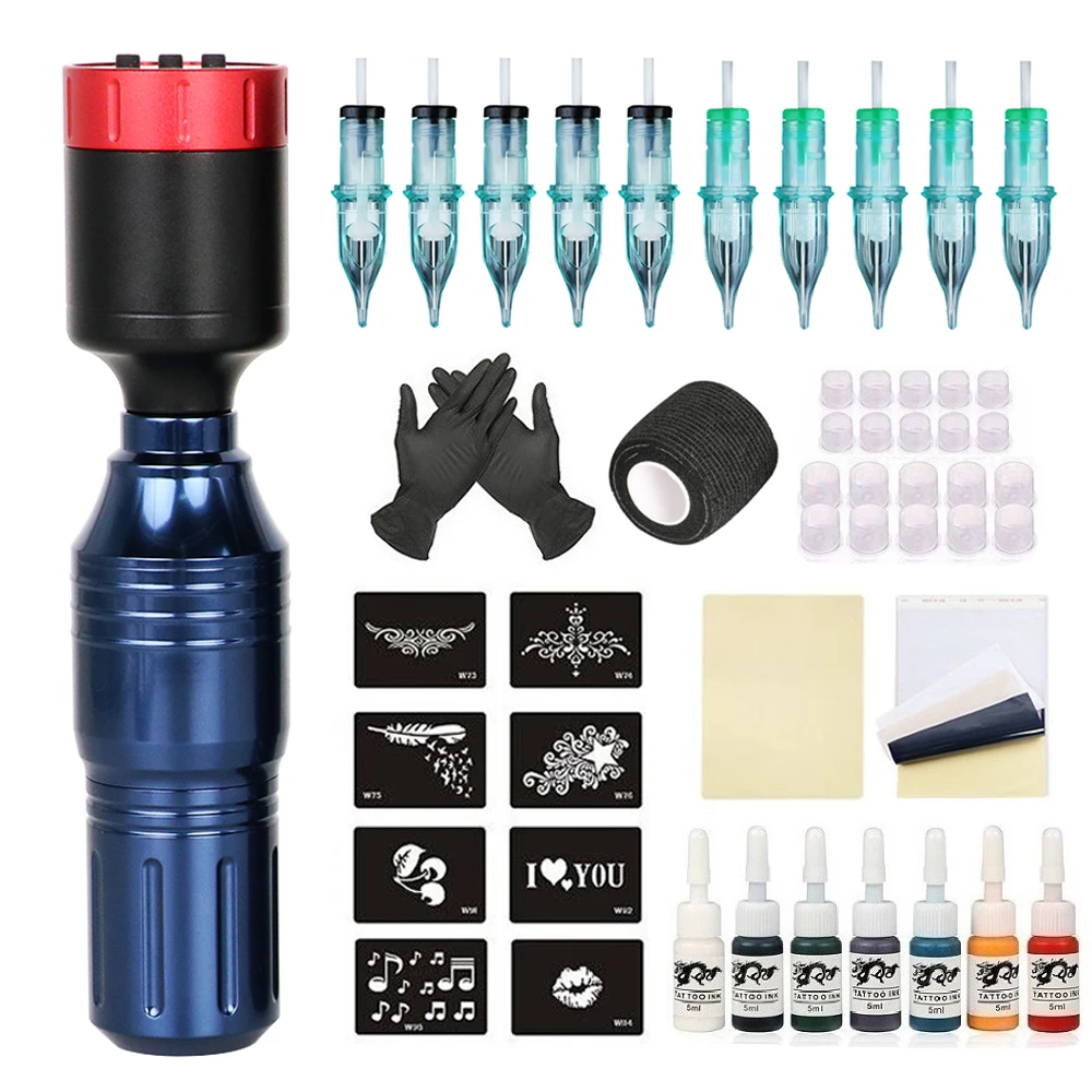 Complete Tattoo Machine Kits Tattoo Power Supply Rotary Pen With ...