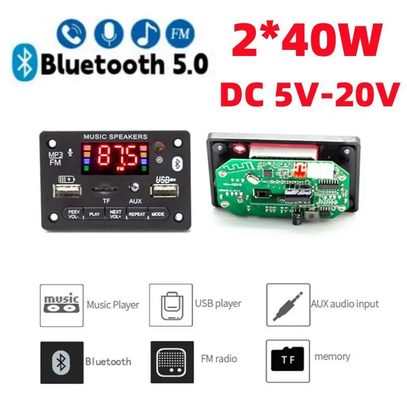 80W-Amplifier-DIY-MP3-Decoder-Board-12V-24V-Wireless-Bluetooth-5-0-MP3 ...