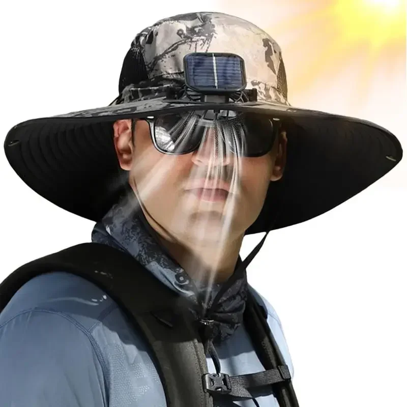 Sunscreen-Sun-Hat-with-Solar-Fan-Outdoor-Wide-Brim-Sun-Hat-with-Fan ...