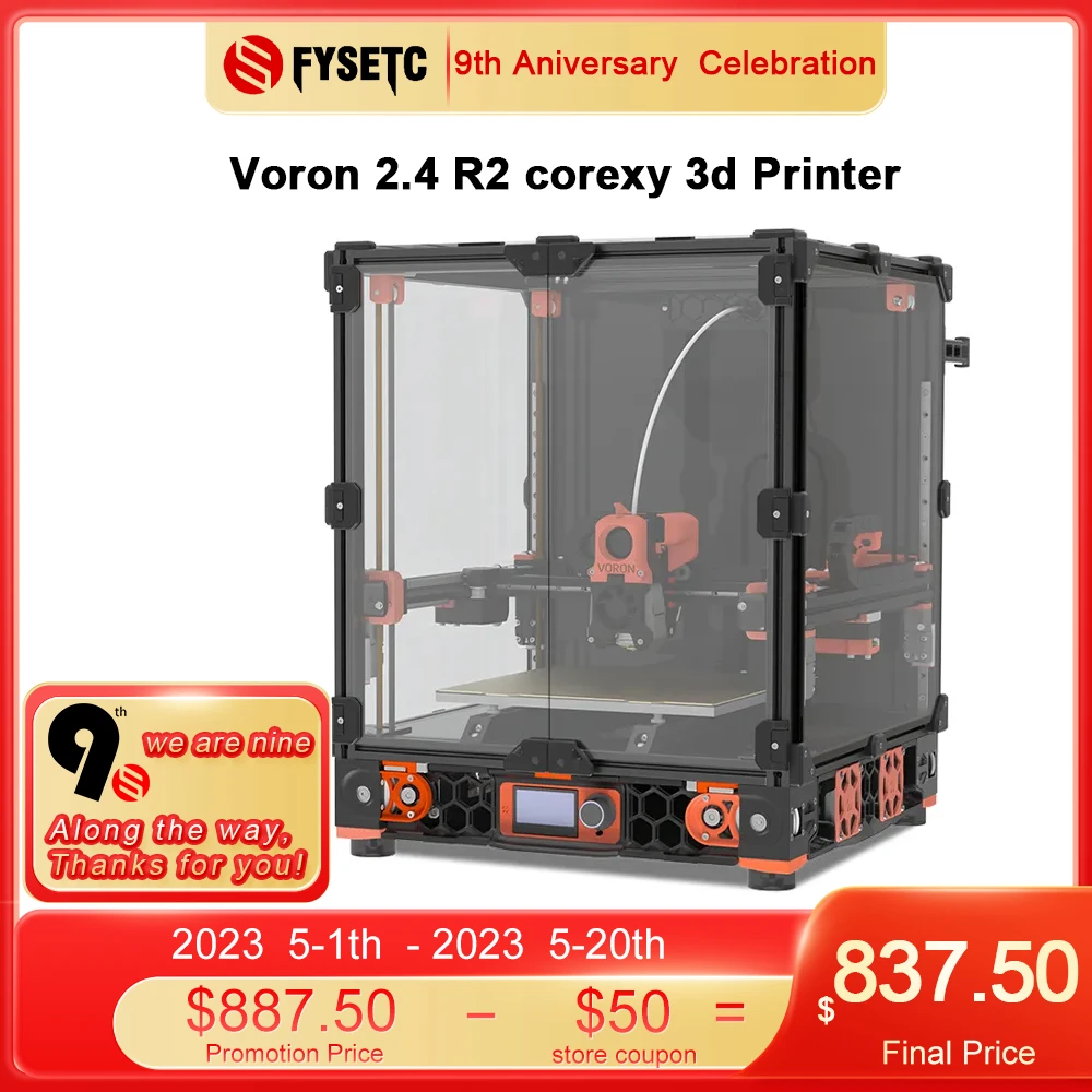 FYSETC Voron 2.4 R2 3D 프린터 키트, Nevermore V5 DUO 활성탄 필터 포함, DIY CoreXY ...