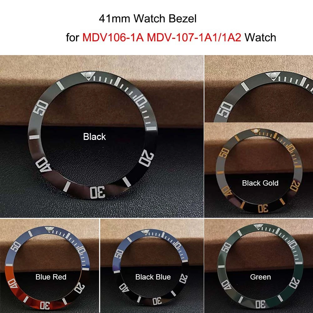 41mm Watch Bezel For Mdv106-1a Mdv-107-1a1/1a2 Diving Watches Modified ...