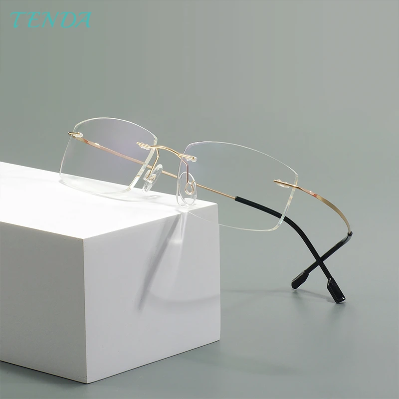 Rimless Titanium Eyeglass Frames | Rimless Eyeglass Frames Memory ...