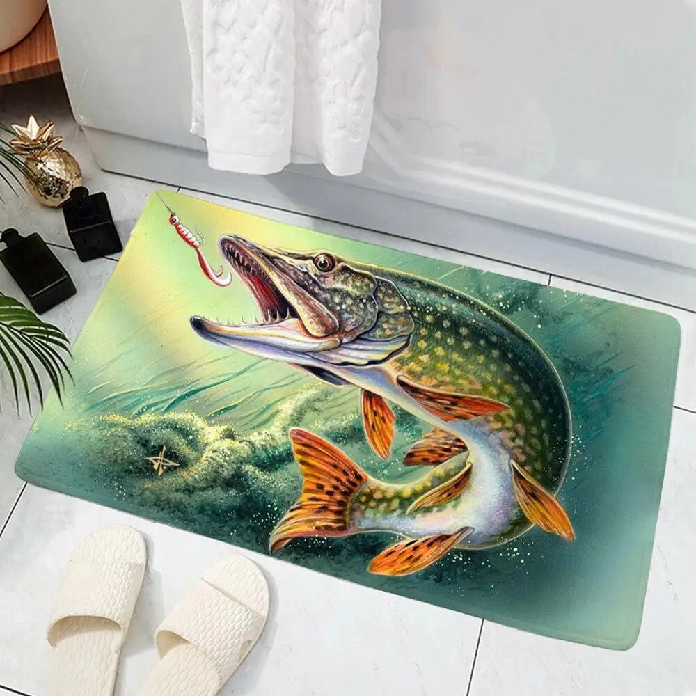 Printing-Remember-Pike-Fishing-House-Rules-Door-Mats-Interior-Door-Mats ...