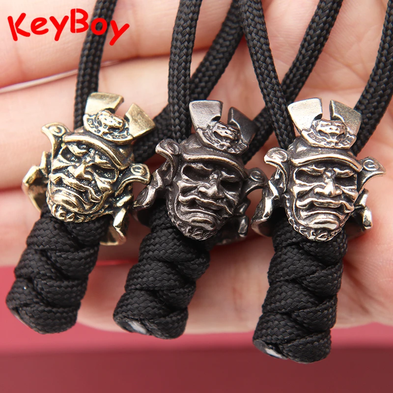 Brass-Japanese-Samurai-General-Helmet-Handmade-Knife-Beads-Paracord ...