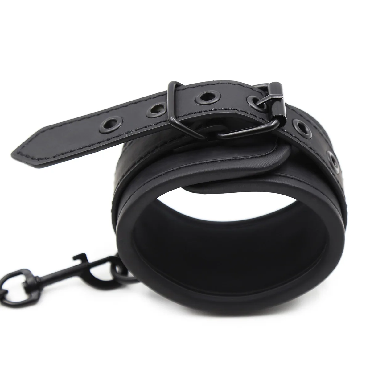 Menottes de cheville en série noire solide collier SM BDSM contraintes ...