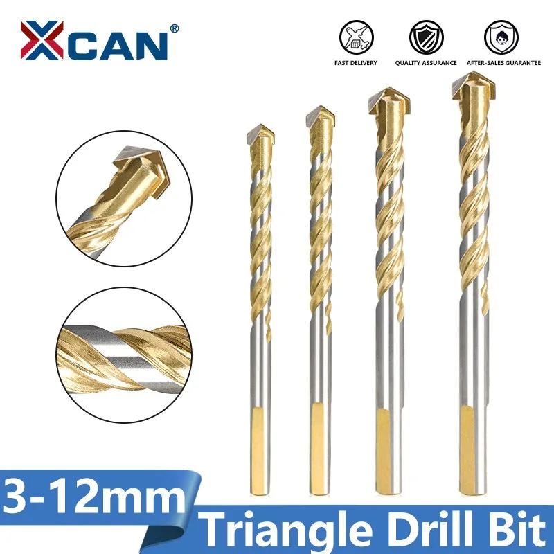 XCAN-Drill-Bit-3-12mm-Triangle-Drill-Bit-Carbide-Twist-Drill-for-Glass ...