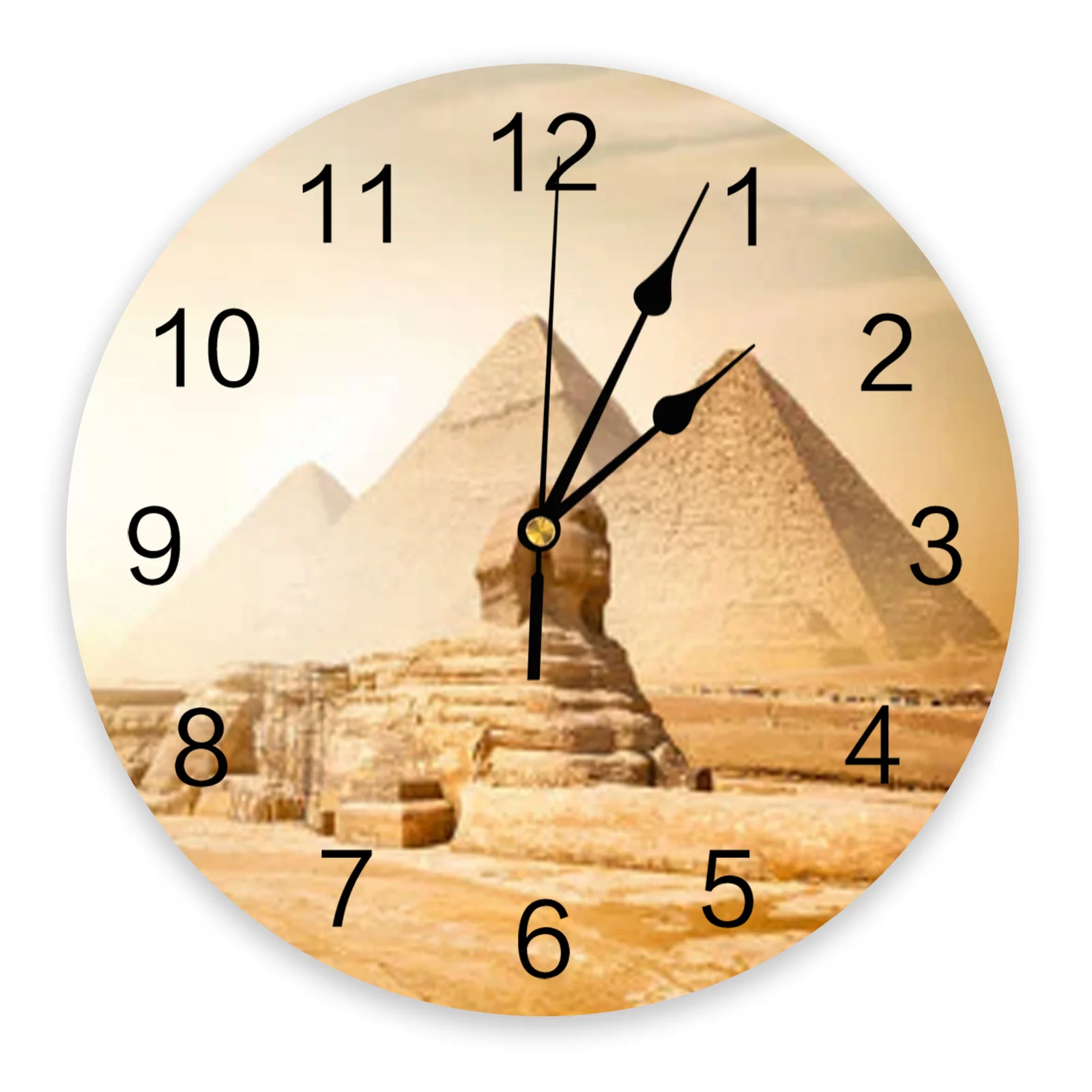 Pyramid-Desert-Egypt-Sculpture-PVC-Round-Wall-Clock-Office-Kitchen ...