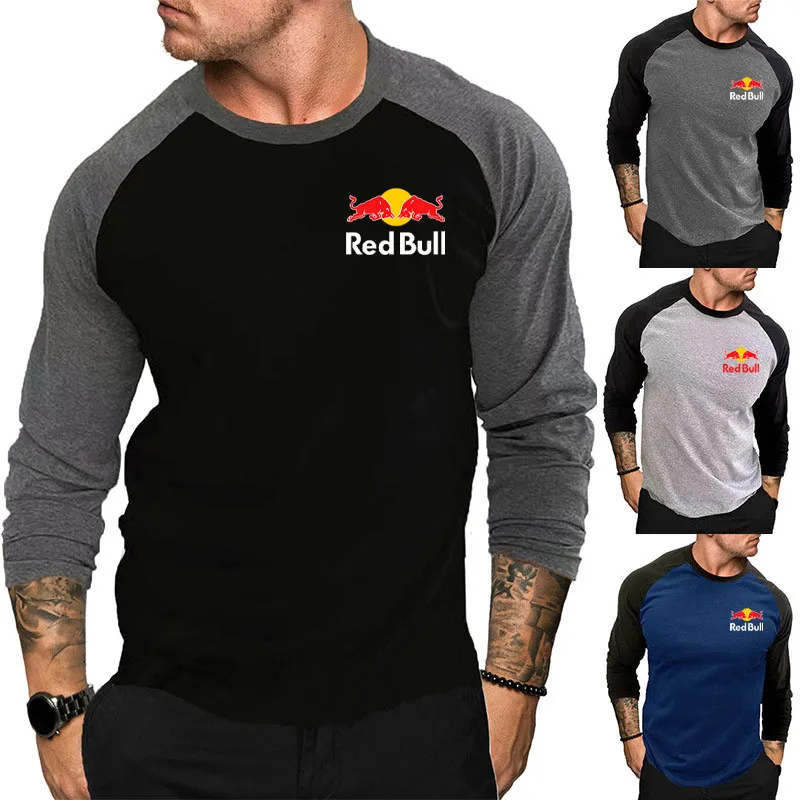 Men's Red Bull Logo T-Shirt Basic Street Style Pullover Sweatshirt ...
