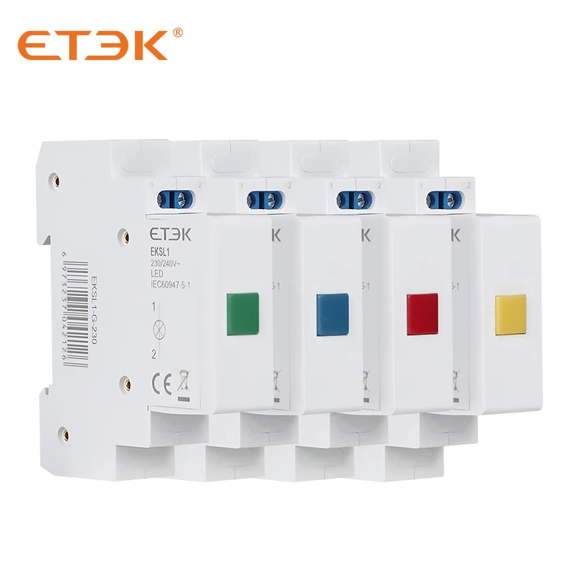 Etek Modular Signal Lamp Led Indicator Red Green Yellow Blue Color Din ...