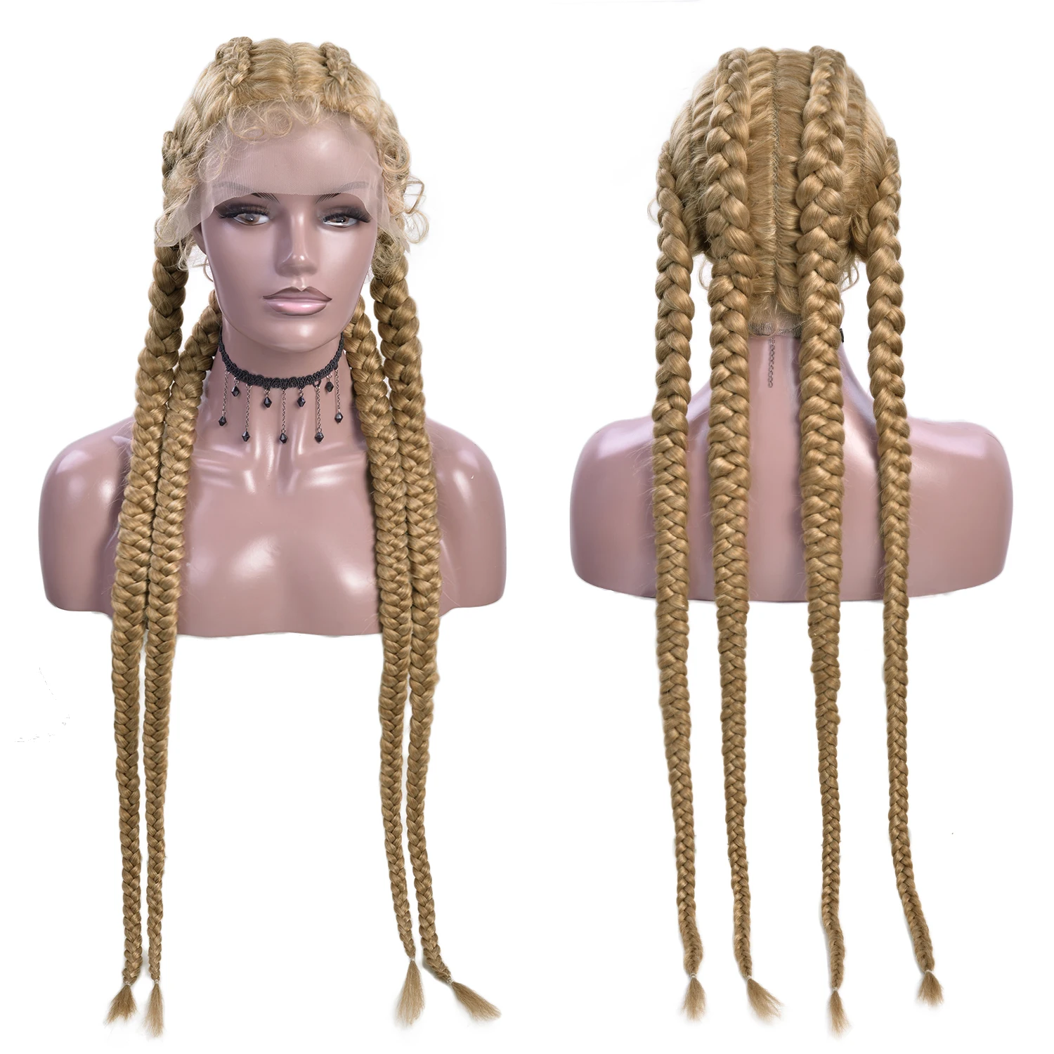 Synthetic Double Dutch Box Braids Wig 35 Inche Braided Lace Front Wigs ...