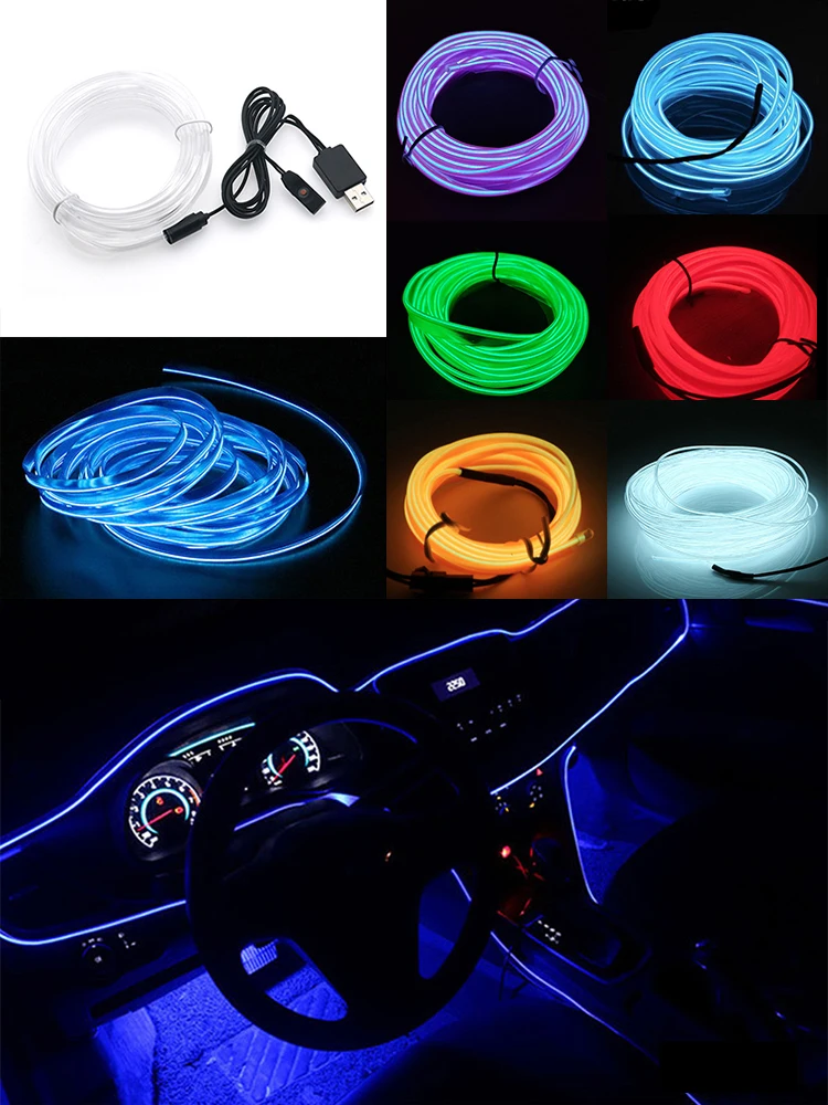Car-Interior-Ambient-Light-RGB-Led-Neon-Strip-For-Fiat-500-Doblo-Tipo ...