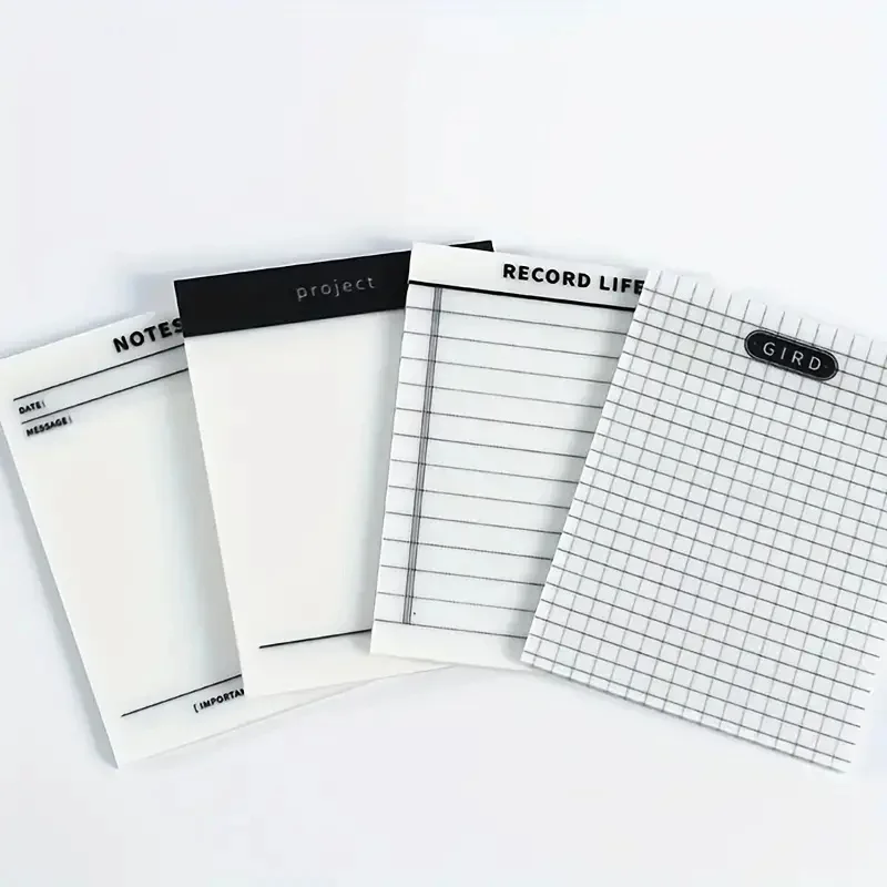1PC-Transparent-PET-Sticky-Note-Pad-Waterproof-Grid-Lined-Memo-Pad ...
