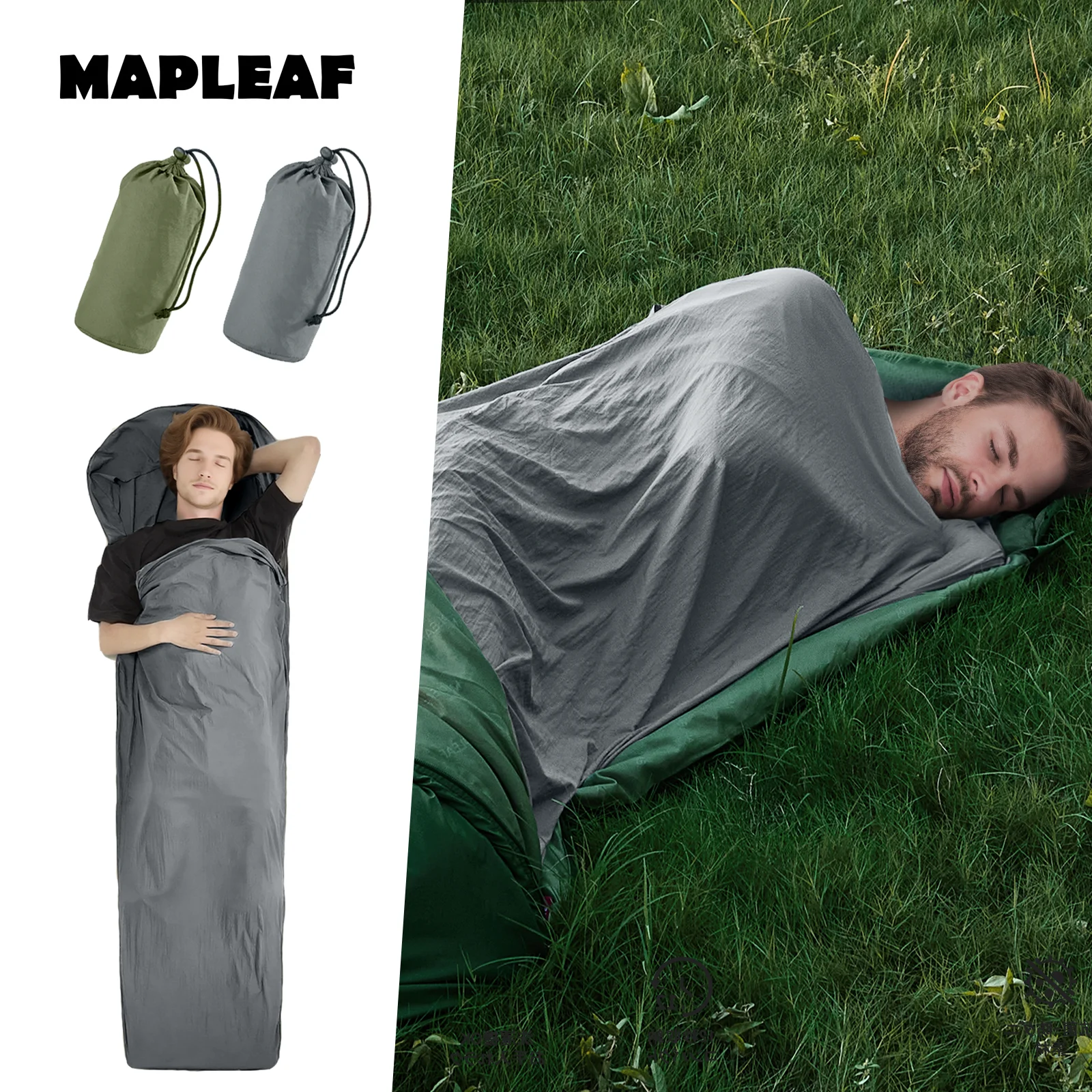 MAPLEAF 침낭 라이너 캠핑용품 침낭 초경량 침낭봄여름용 이너침낭 네이처하이크 360g 침낭 라이너 초경량 고탄성 침낭 ...