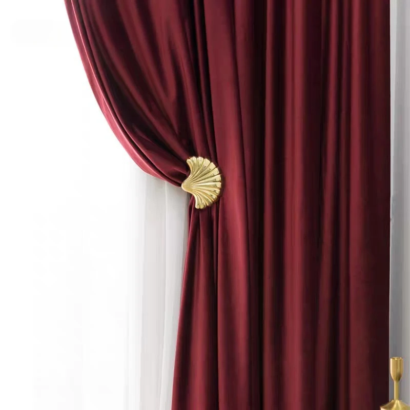 Solid-and-Exquisite-Wine-Red-Velvet-Curtains-for-Living-Room-Luxury ...