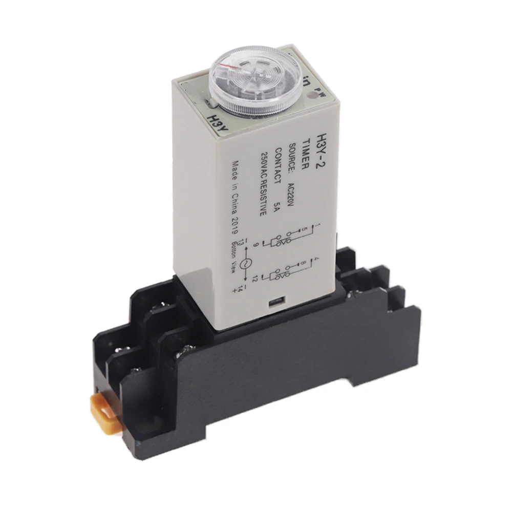 Delay Timer 0 60Min H3Y 2 DC12V DC24V AC110V AC220V Time Relay with ...