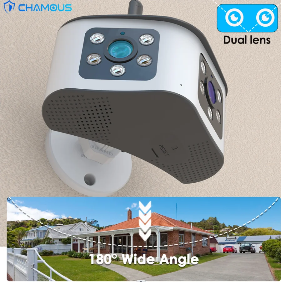 4K 8MP Binocular WiFi IP Camera Dual Lens 180 Degree Ultra Wide Angle ...