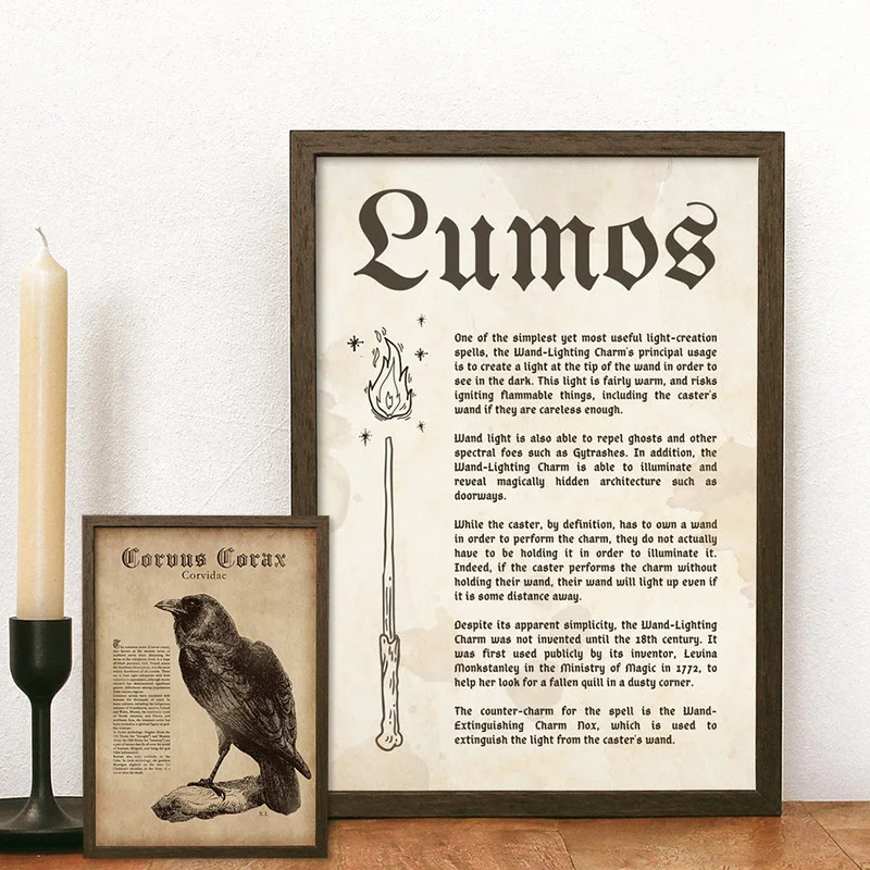 Lumos-Magic-Spell-Poster-Magic-School-Magic-Book-Dark-Academia-Wall-Art ...