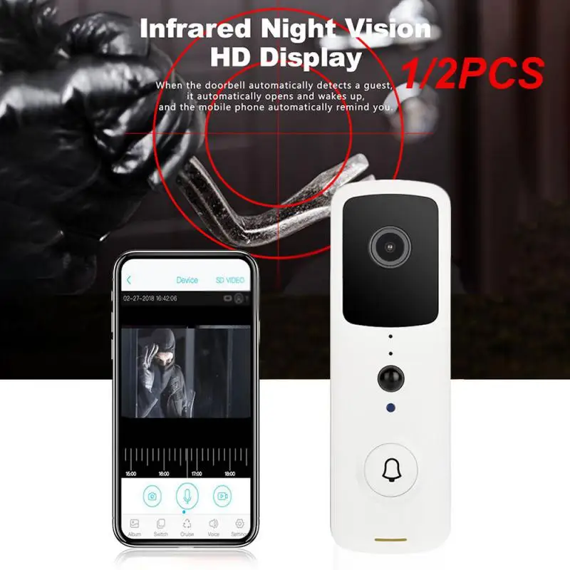 1-2PCS-Smart-Video-Doorbell-Night-Waterproof-Digital-Visual-Intercom ...