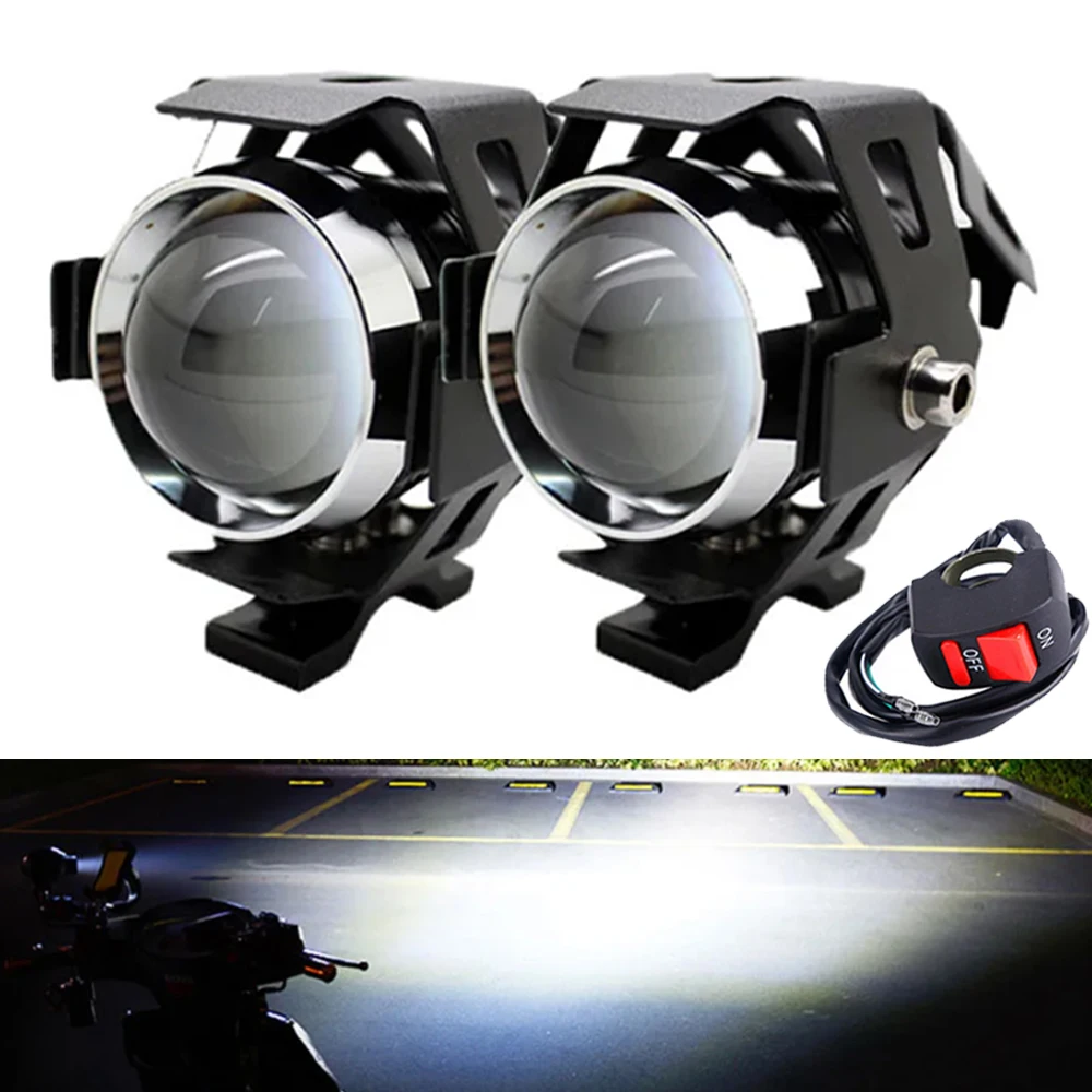 Motorcycle-Headlight-Front-Foglight-U5-12V-LED-Lens-Spotlights ...