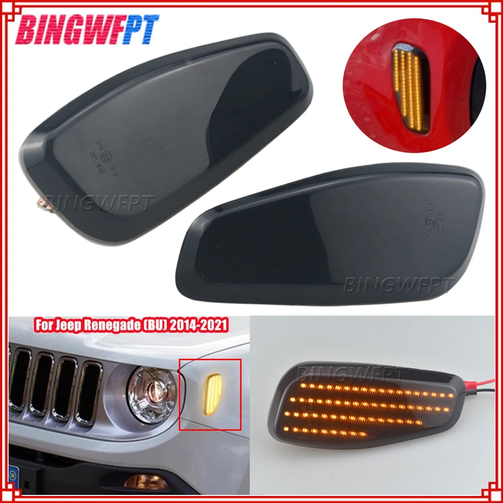 2PCS Side Marker fender Light Turn Signal LED Lamp OEM: 68256049AA For ...
