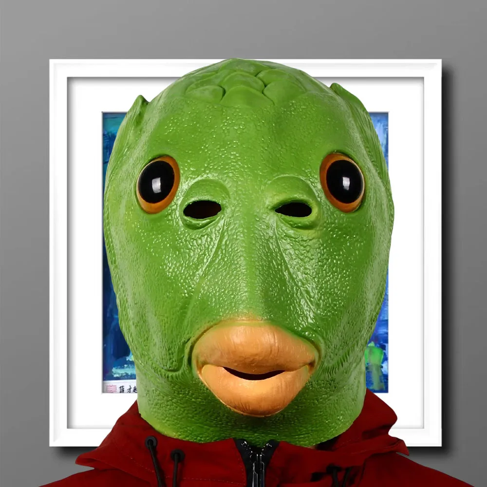 Animal-Full-Face-Masks-Halloween-Party-Costume-Props-Funny-Green-Fish ...