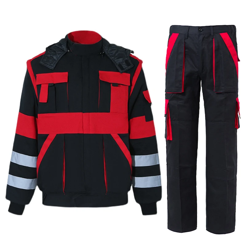 Winter Work Suit for Mechanic Safety Thickened Cotton Jacket with ...
