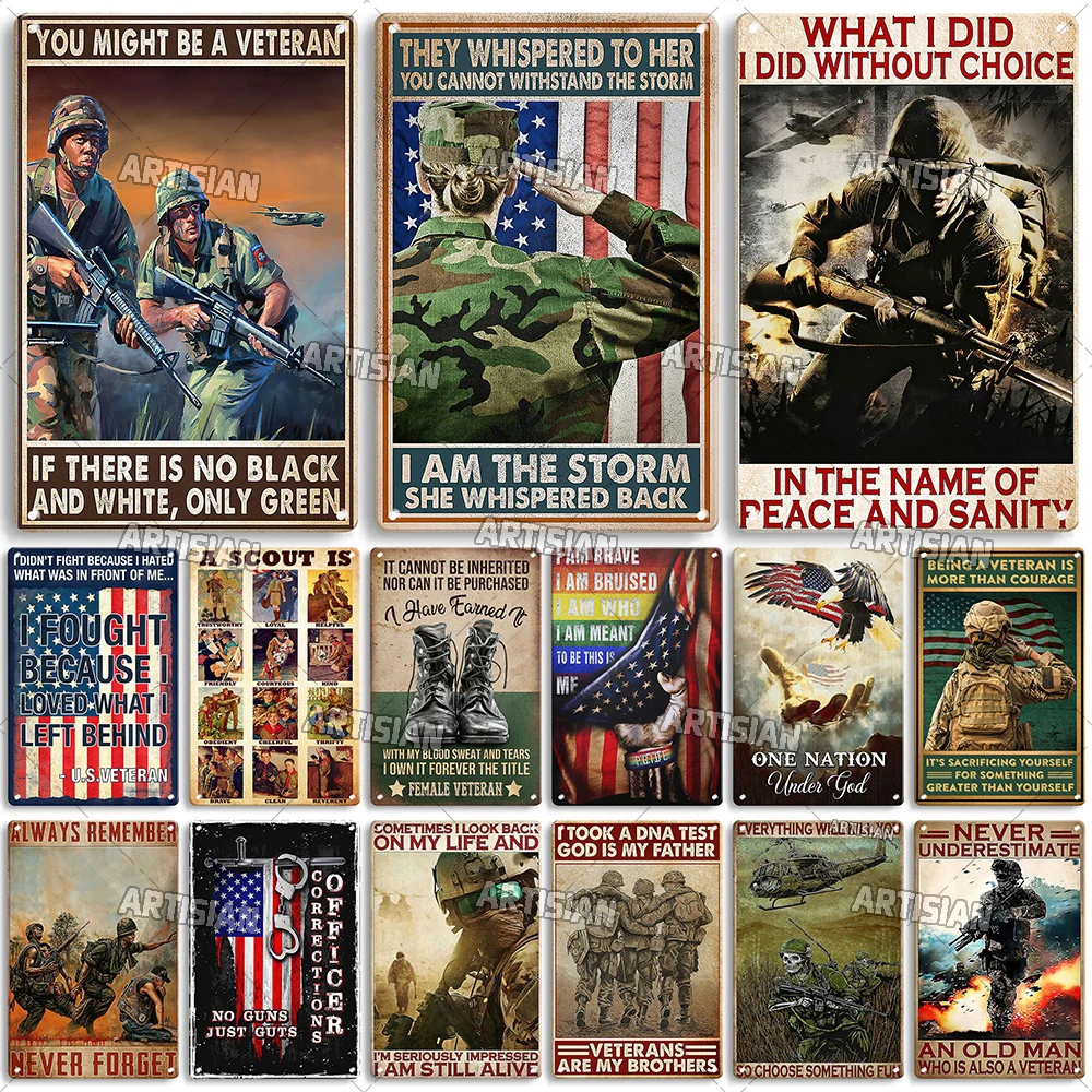 Artisian-Army-Metal-Plate-Soldier-Tin-Sign-Patriotism-War-Decorative ...