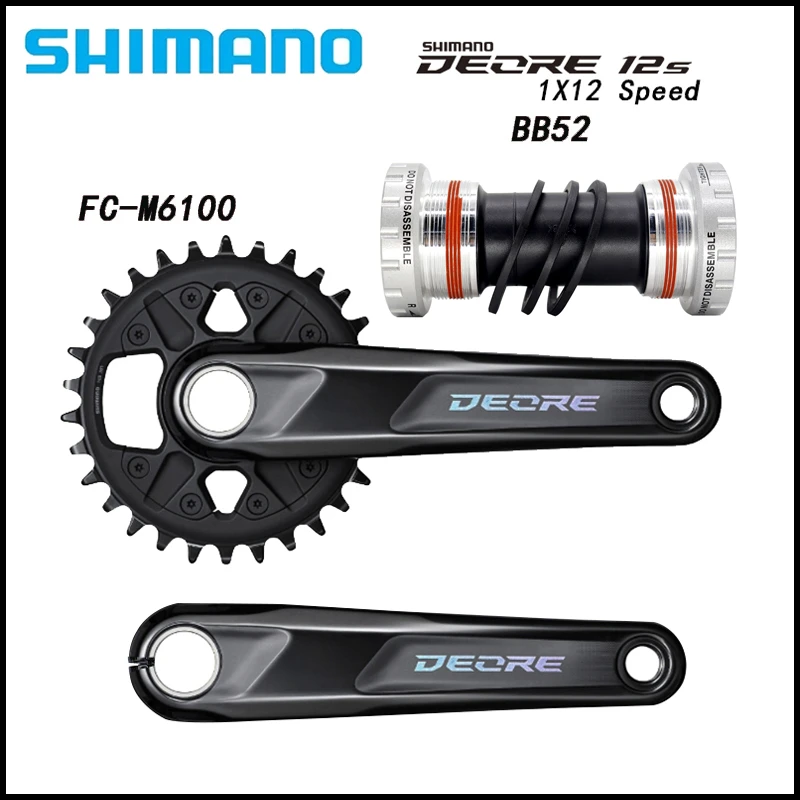 Shimano Deore Fc-m6100-1 Mtb 2-piece Crankset 1x12-speed Original Parts Or With Bb52 12v Shimano ...