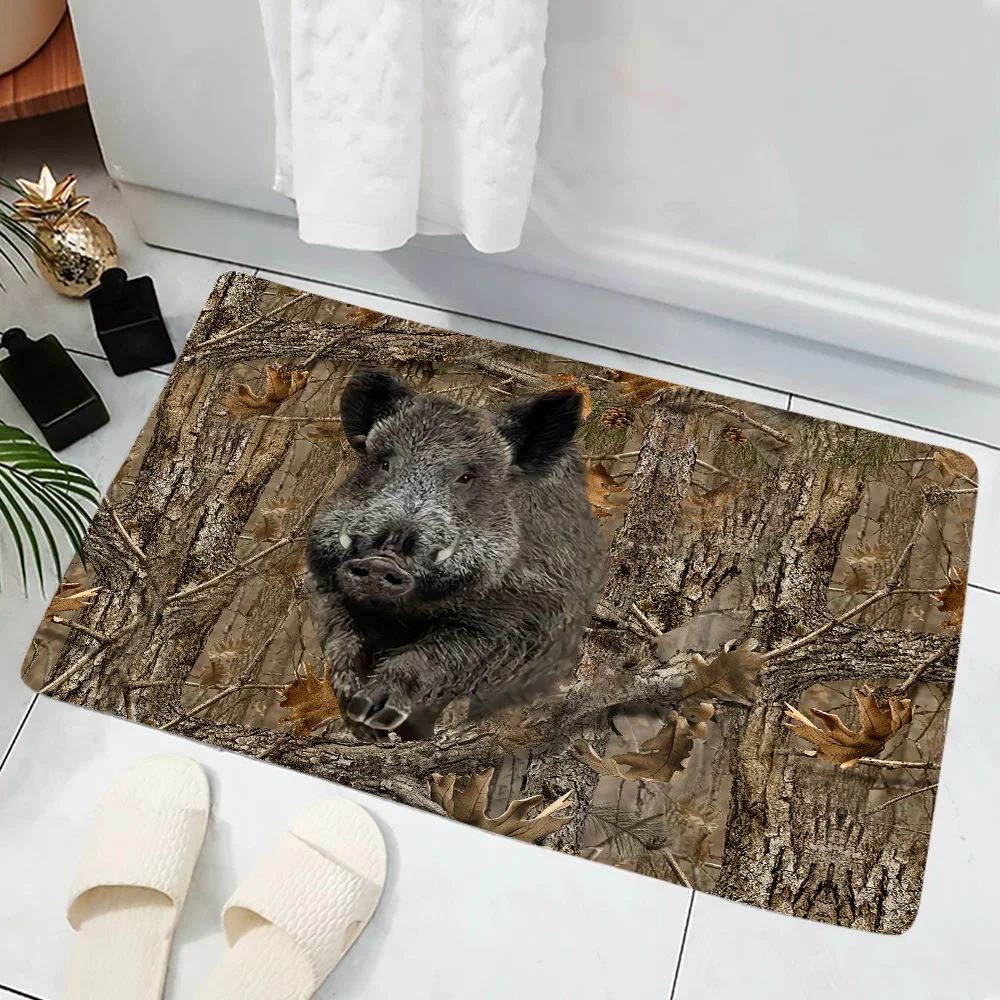 Animal Hunting Boar Carpet Decorate 3D Printed Doormat for Home Indoor ...