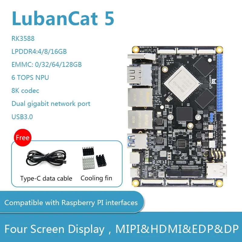 LubanCat-5-Development-Board-RK3588-6-TOPS-NPU-8K-Codec-Dual-Gigabit ...