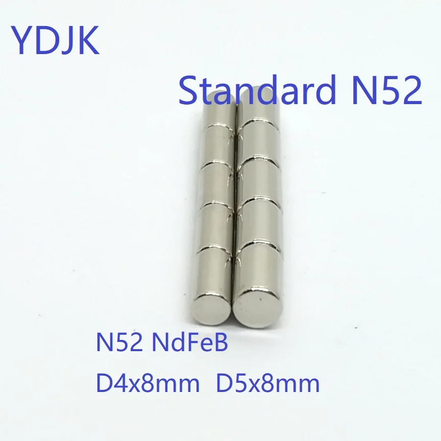 10 50 100PCS/LOT N52 Cylindrical NdFeB Magnet 4*8 5*8 Round Standard ...