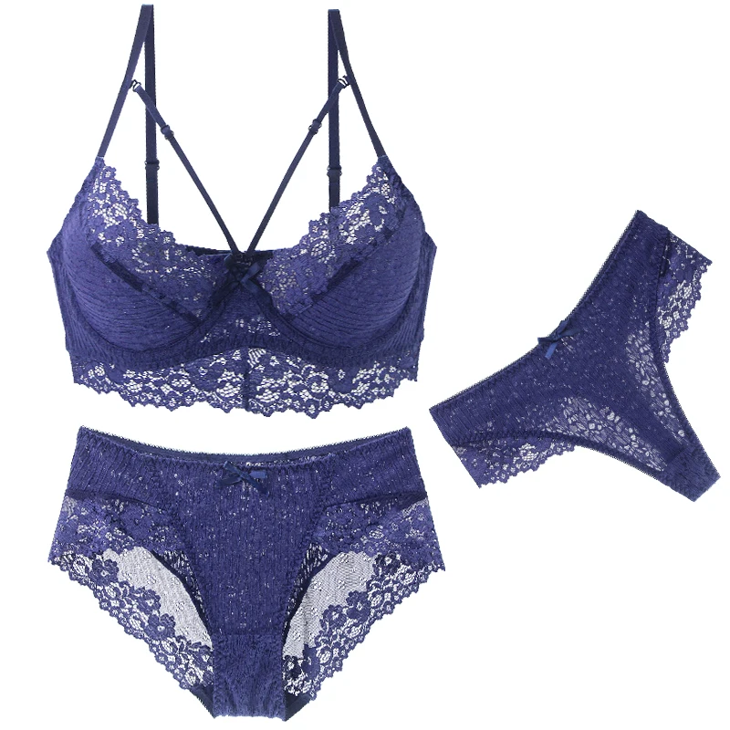 2022 New Sexy Lace BCD Cup Bras Set For Women Ultra Thin Thick ...