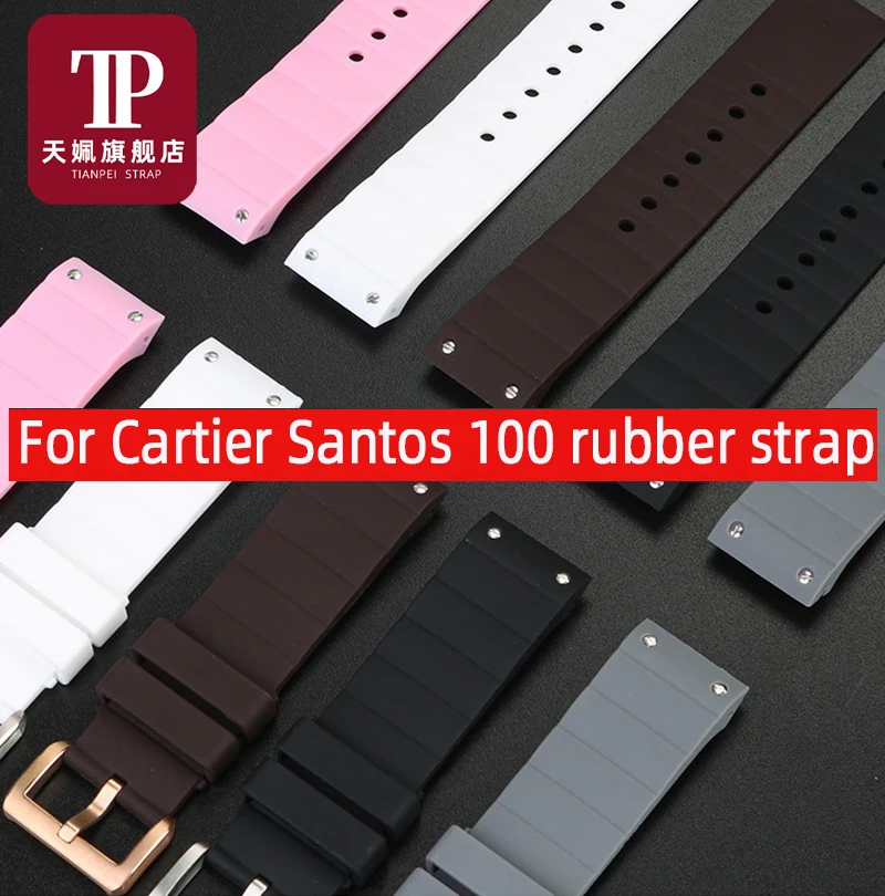 Cartier Santos 100 Watch Rubber Bracelet | Cartier Santos 100 Watch ...