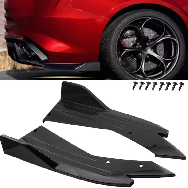 2PCS-Rear-Bumper-Lip-Diffuser-Splitter-Canard-Protector-Front-Spoiler ...